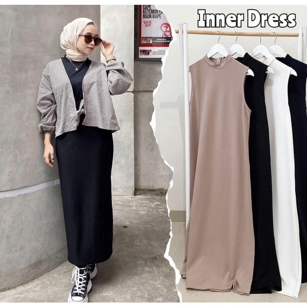 Yr-rufely INNER DRESS MUSLIM Women | High Collar Women's INNER | Shopee ...