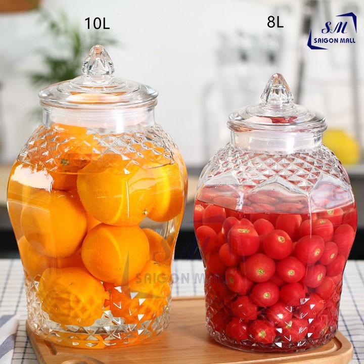 Diamond pattern glass wine pitcher 8833 -10L with valve and without ...