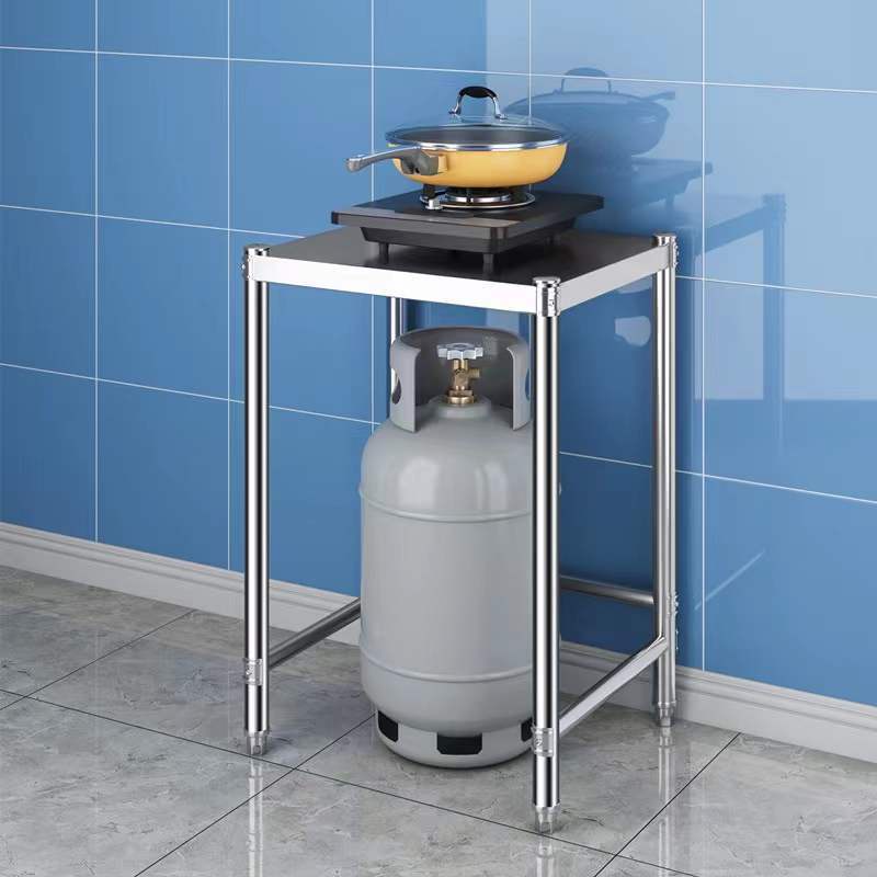 Single-Layer Gas Cylinder Shelf Kitchen Stainless Steel Storage Rack ...