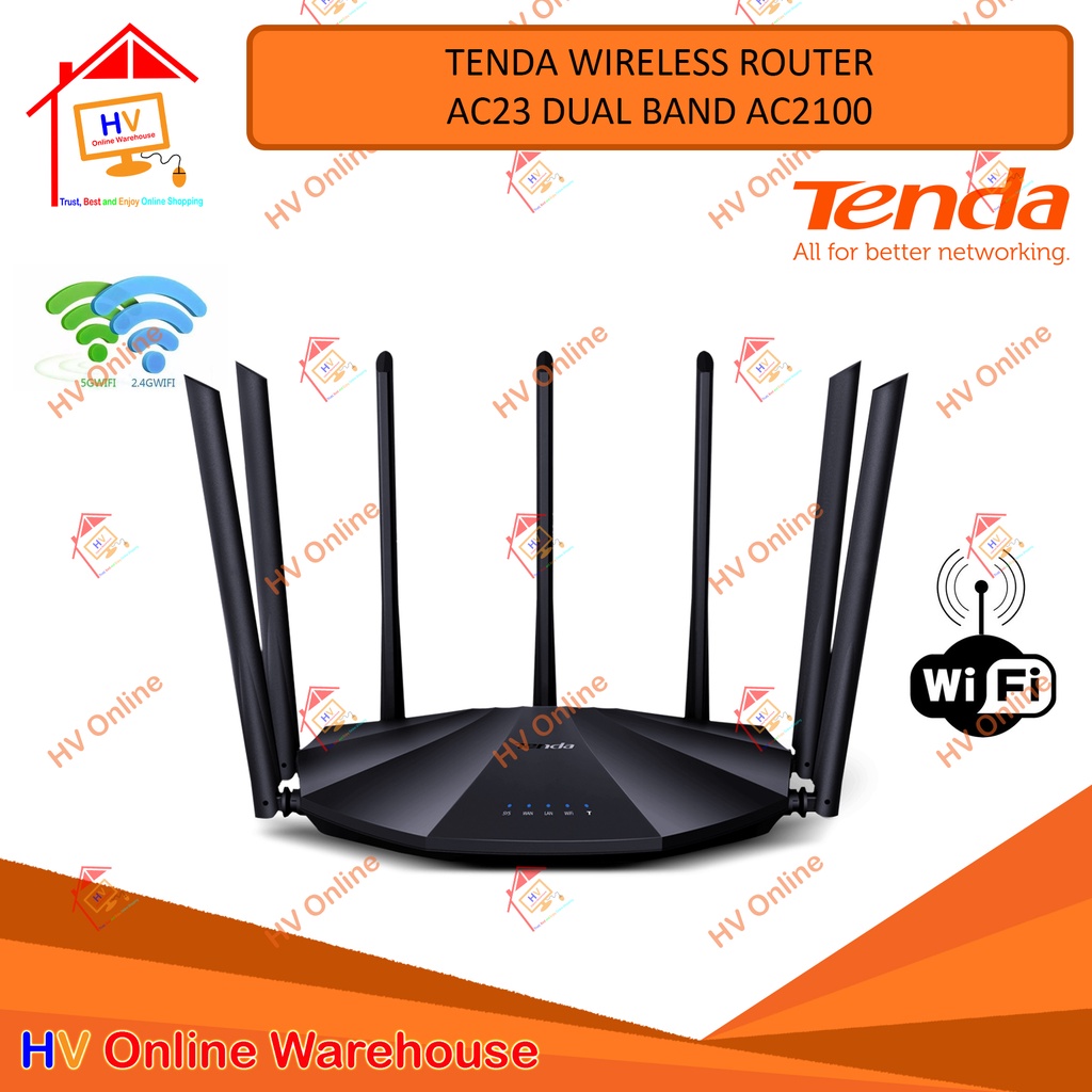 TENDA Tent AC23 AC2100 Dual Band Gigabit WiFi Router MU-MIMO 2,4 Ghz 5 ...