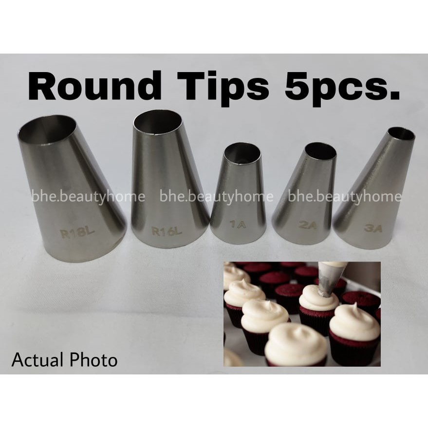 5pcs Round Icing Tips Piping Nozzle Tips Set 5pcs. Piping Tip 5's ...