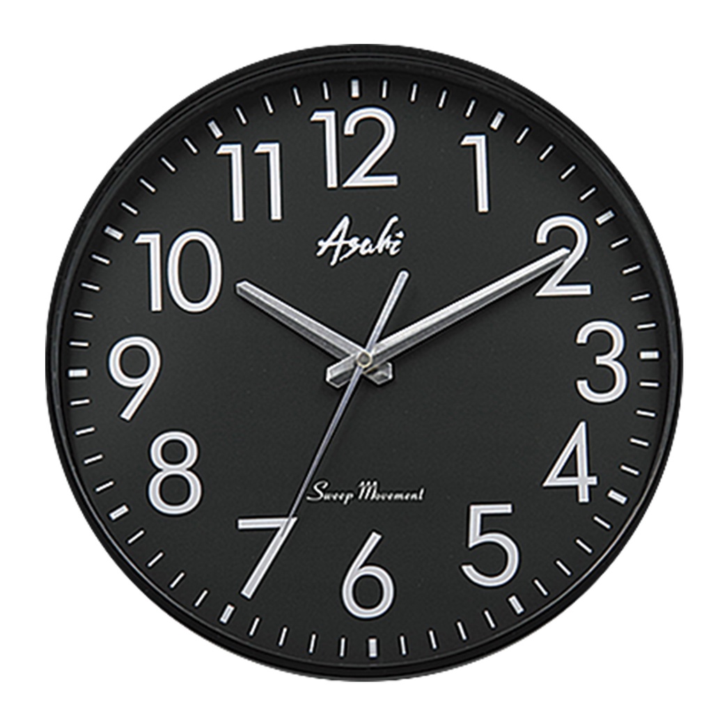Asahi HC 2312 B Silent Sweep Round Wall Clock 12 inches | Shopee ...