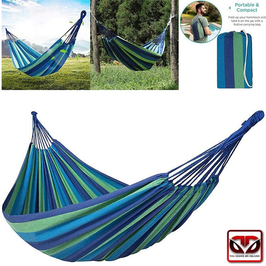 D&D RANDOM COLOR Outdoor Travel Leisure Cotton Camping Hammocks Duyan ...