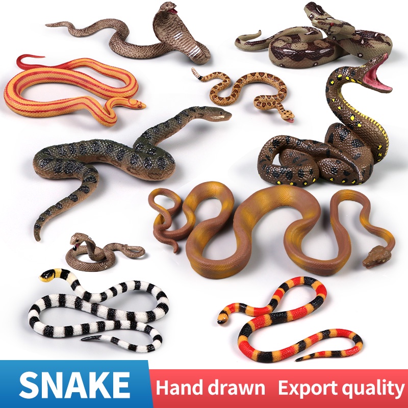 Simulation Solid Snake Cobra Python Rattlesnake Soft Rubber Toy Gift ...