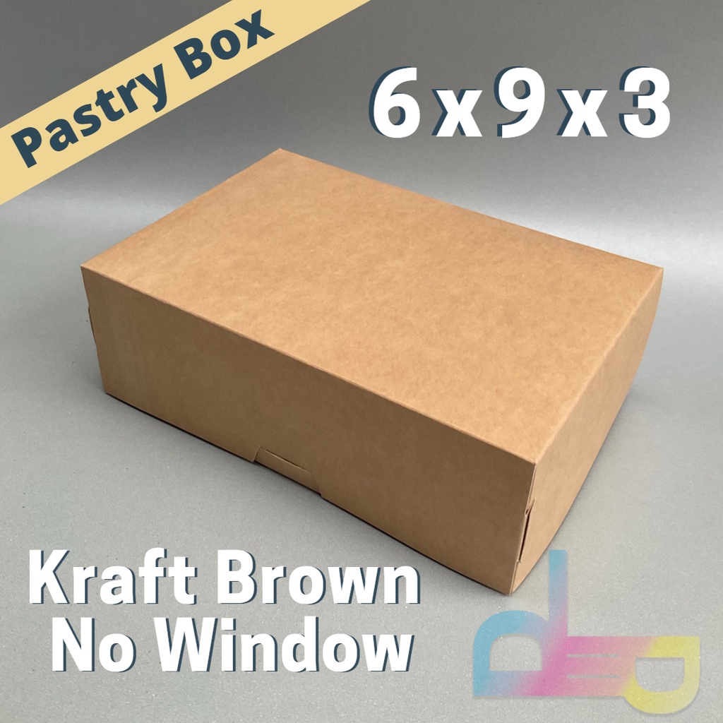 25 pcs Pastry Box No Window 6x9x3 | Kraft Brown | Shopee Philippines