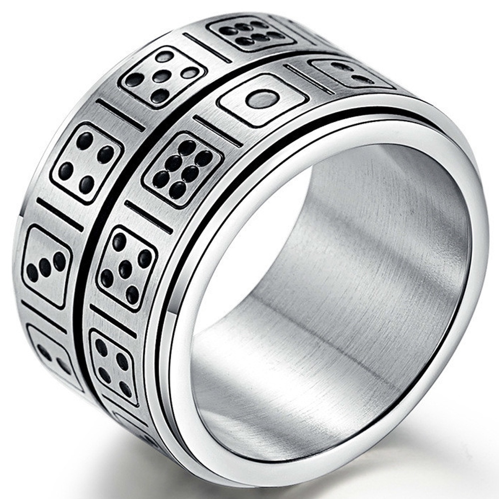 Anxiety Fidget Double Layer Spinner Dice Zeus Rings For Men Fidgeting ...