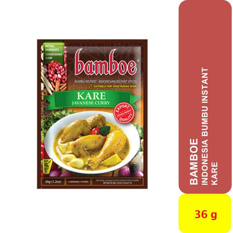 Indonesian Kare Instant Seasoning, 35g sachet packaging, BAMBOE brand ...