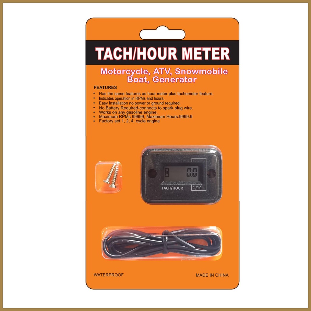 Digital Tachometer Hour Meter Induction Tach Hour Meter with LCD ...