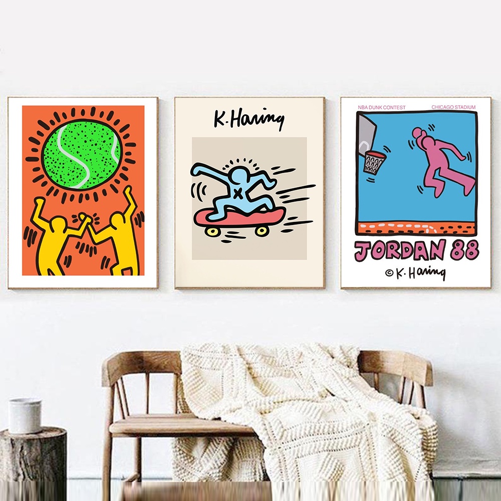 Keith Art Exhibition Pictures Poster Basketball Tennis Skateboard ...