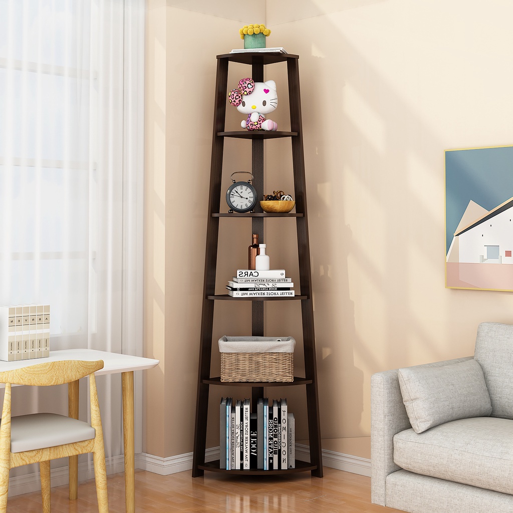 4/5/6 layer Solid Wood Corner rack Corner Shelf Flower Stand Bookshelf ...