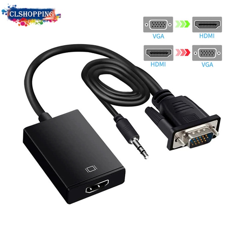 VGA to HDMI Adapter Converter with 3.5mm Audio Output, 1080P VGA Input ...