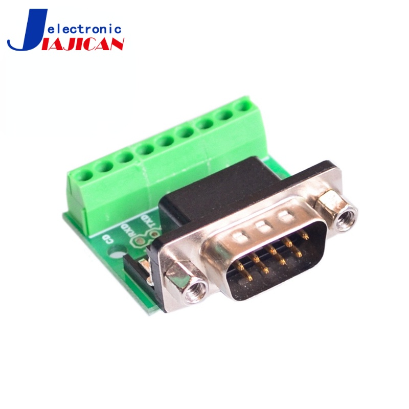 DB9 Male Female Head Adapter Screw Connecting Terminal 9-Pin 9-Hole RS232 RS485 Conversion Board ...
