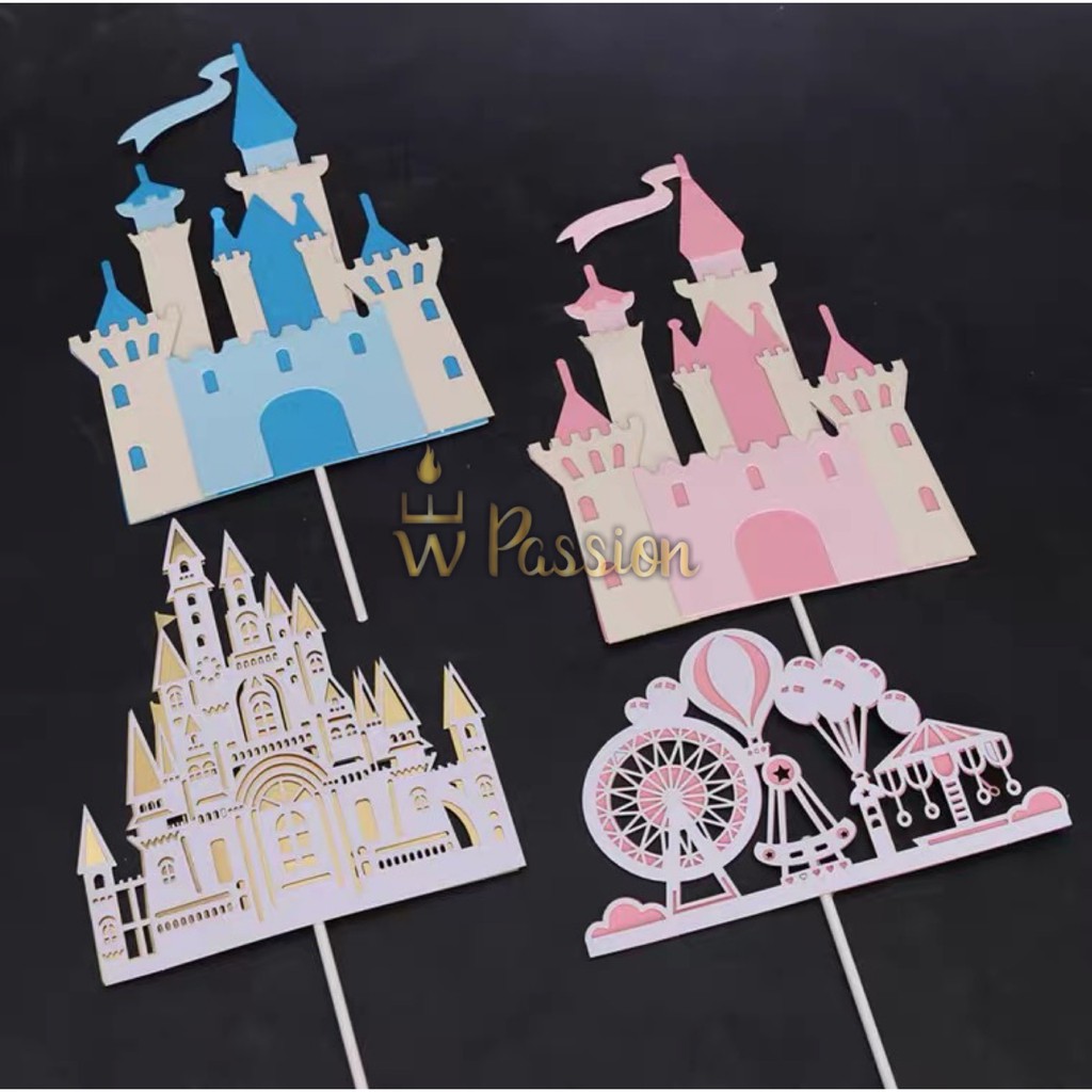 Castle Straw Topper Disney Princess Castle Castle Cake Plug-In Fantasy ...