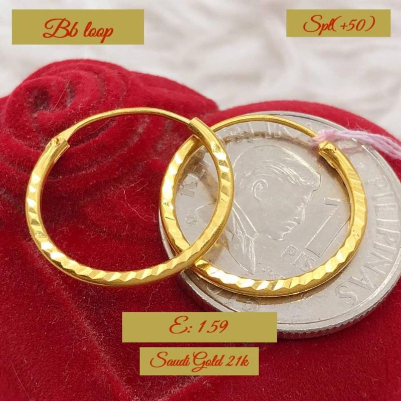 21K LOOP EARRING SAUDI GOLD PAWNABLE | Shopee Philippines