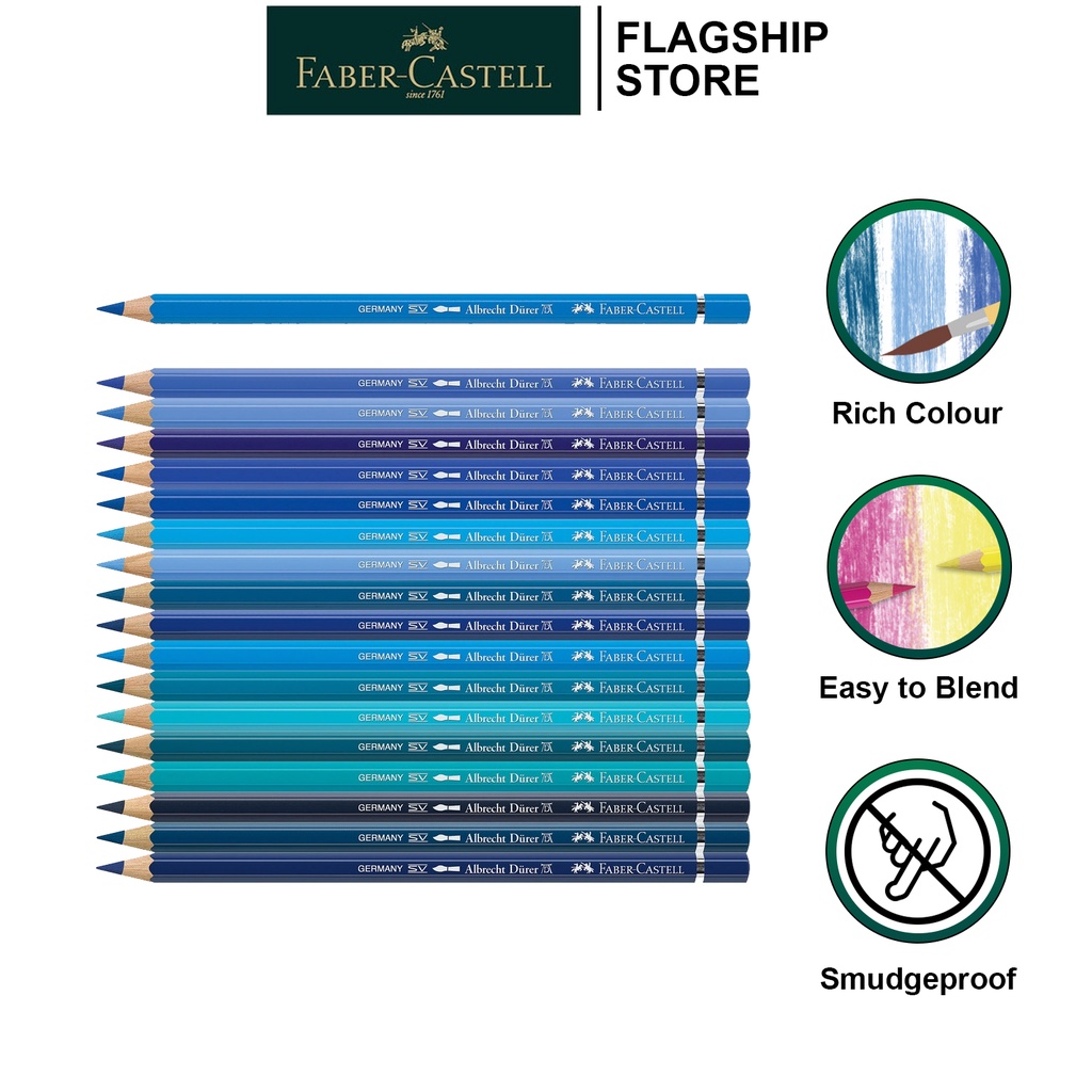 Faber-Castell BLUE Albrecht Durer Watercolor Pencil 1PC | Shopee ...