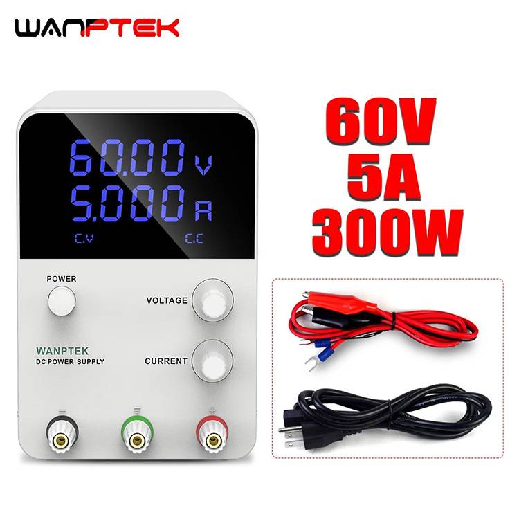 Wanptek GPS605D Switching DC Power Supply Adjustable 4 digit lab Bench power source 30V 10A 60V ...