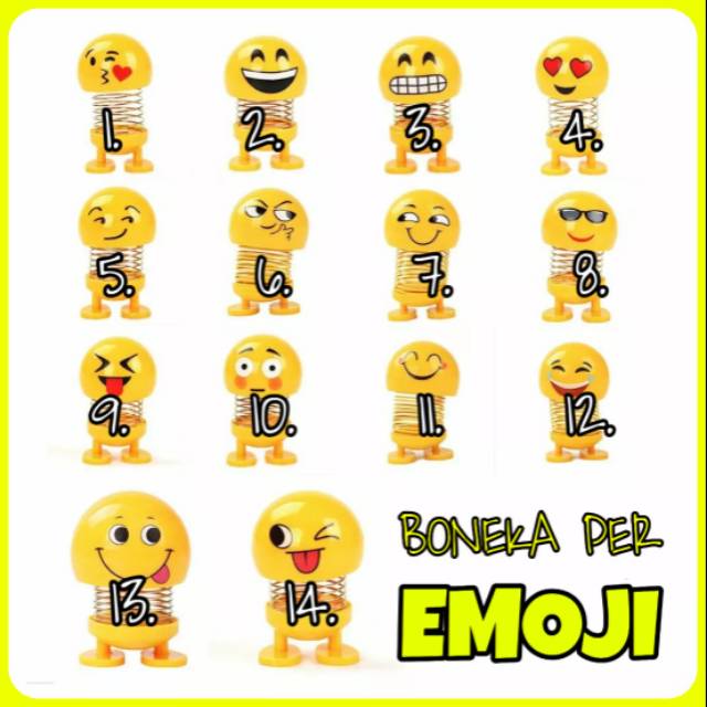 Doll PER EMOJI - Miniature Action Figure Bobblehead Emoticon Smiley Car ...