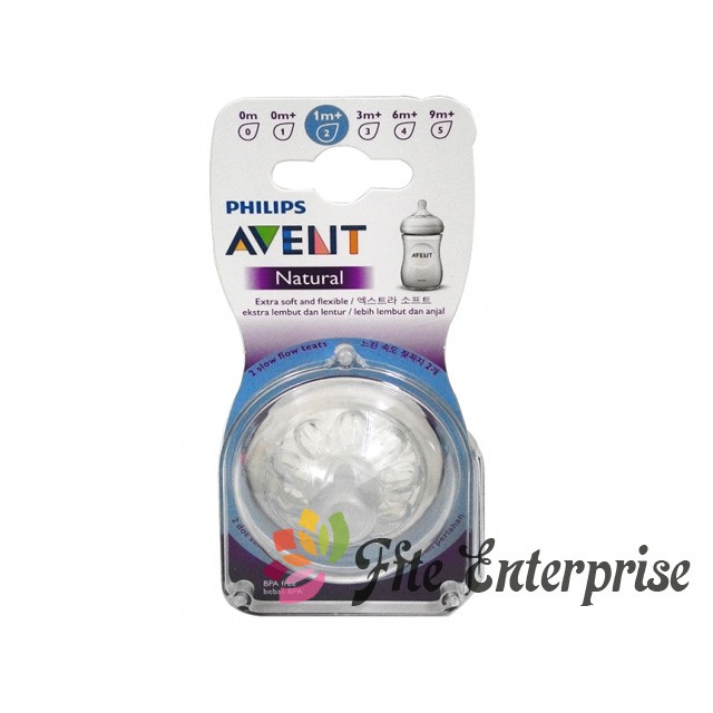 Philips AVENT Natural Range Teats 1M+ - SLOW FLOW (2PCS/PACK) | Shopee ...