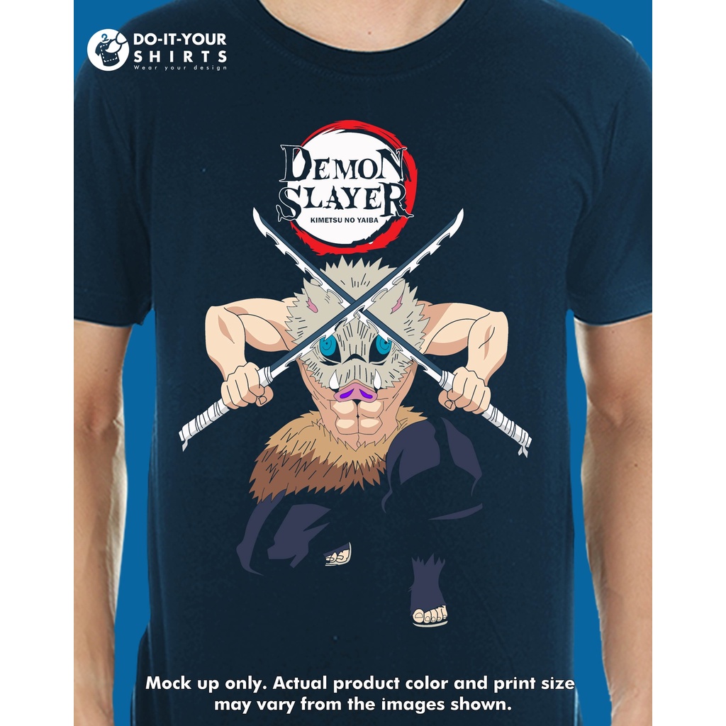 Kimetsu No Yaiba Demon Slayer Inosuke Two Sword Unisex Tshirt | Shopee ...