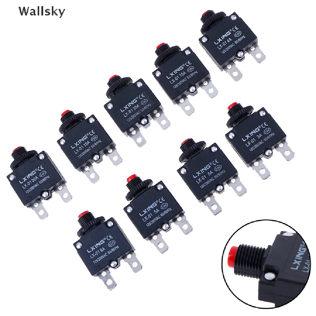Wallsky> Circuit Breaker Overload Protector Switch Fuse 3A 4A 5A 6A 8A ...