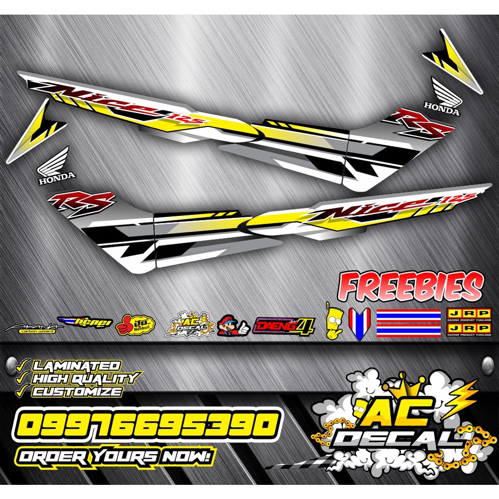Nice 125/Rs 125 Decal B/W(Thai Design) | Shopee Philippines