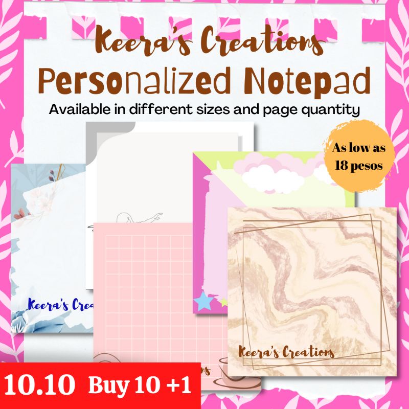 PERSONALIZED/CUSTOMIZED NOTEPADS MEMOPADS | Shopee Philippines