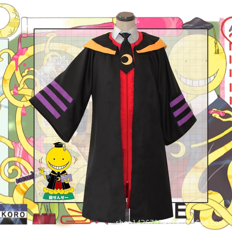 Anime Assassination Classroom Korosensei Cosplay Costumes Tie Cloak ...