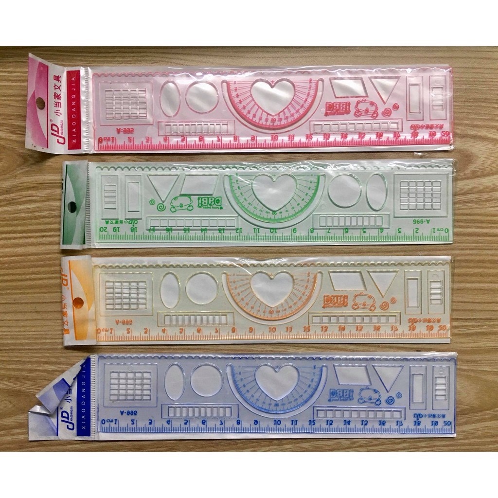 Plastic Shaped Template Ruler 1DOZEN | Shopee Philippines