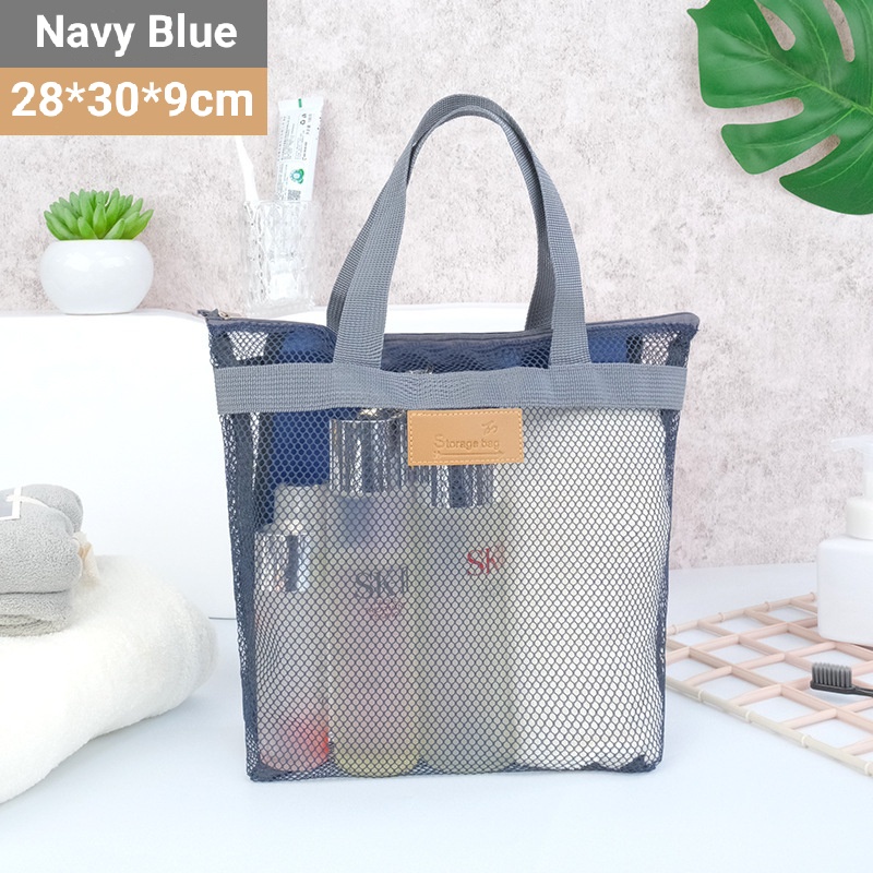 Handheld Travel Net Storage Bag Mesh Summer Outdoor Sorting Beach Bath ...