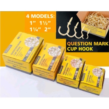 PER BOX 144pcs Question Mark metal Cup Hook metal and pvc Cup Hook ...