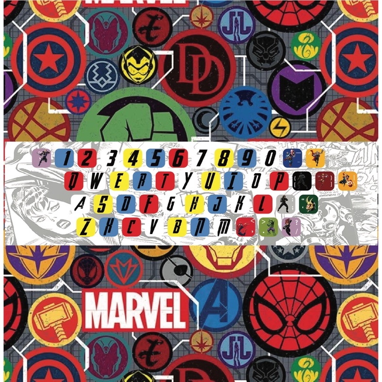 Avengers MARVEL ALL SIZE KEYBOARD Stickers For ALL Sizes Of UNIVERSAL ...