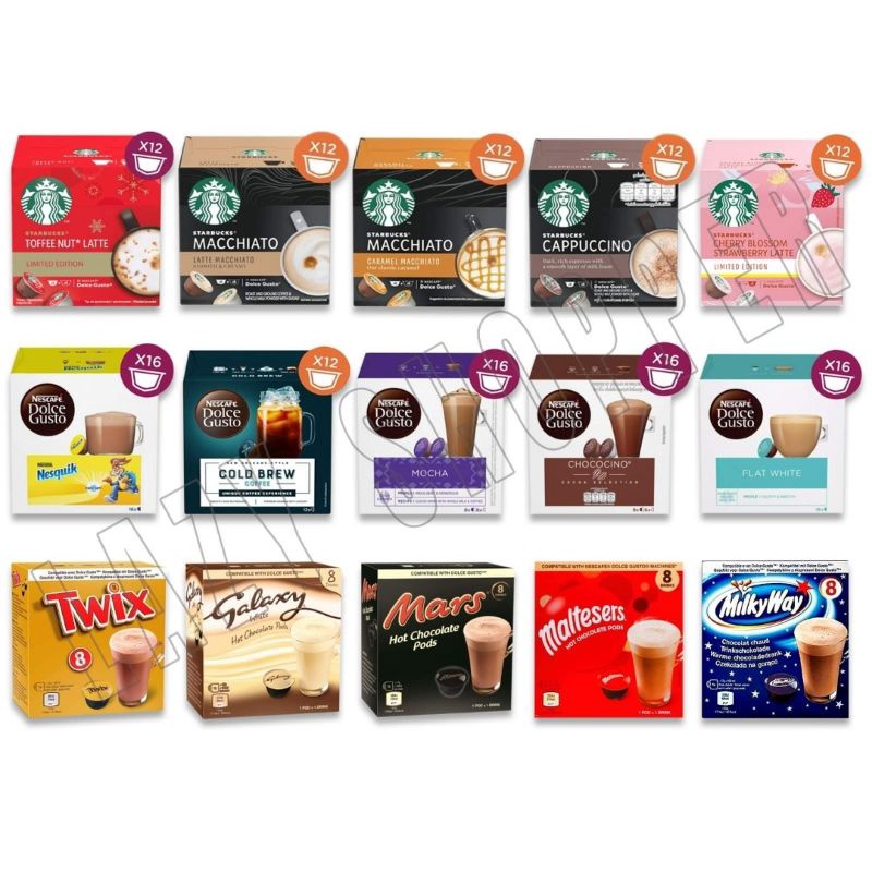 DOLCE GUSTO Nescafe / Starbucks / Dunkin' Compatible Capsules/Pods ...