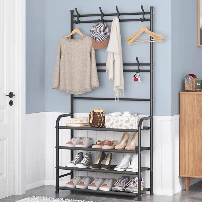Multifunctional Shoe Rack Organizer Simple Floor Coat Rack Shoe Hat ...