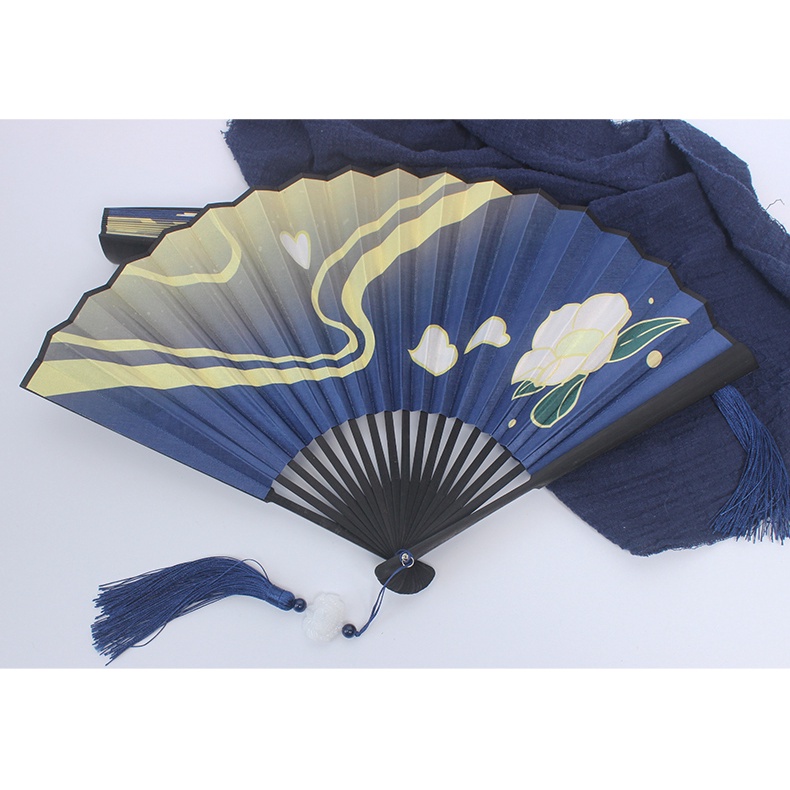 Game Genshin Impact Kamisato Ayaka Fan Cosplay Prop Folding Fan Hand ...