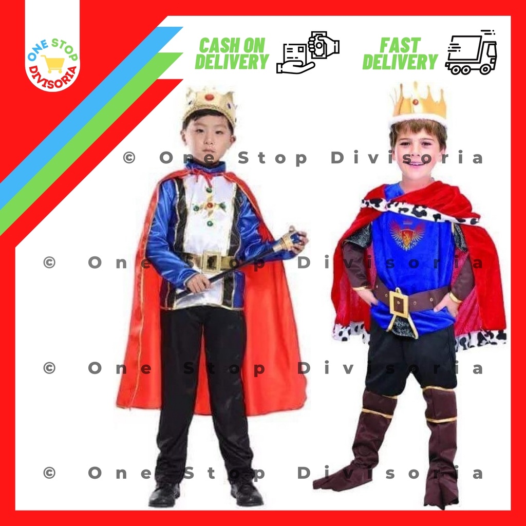 [Kids] Crown + Costume + Cape | King Prince England France United Nations Costume Set for Boys ...