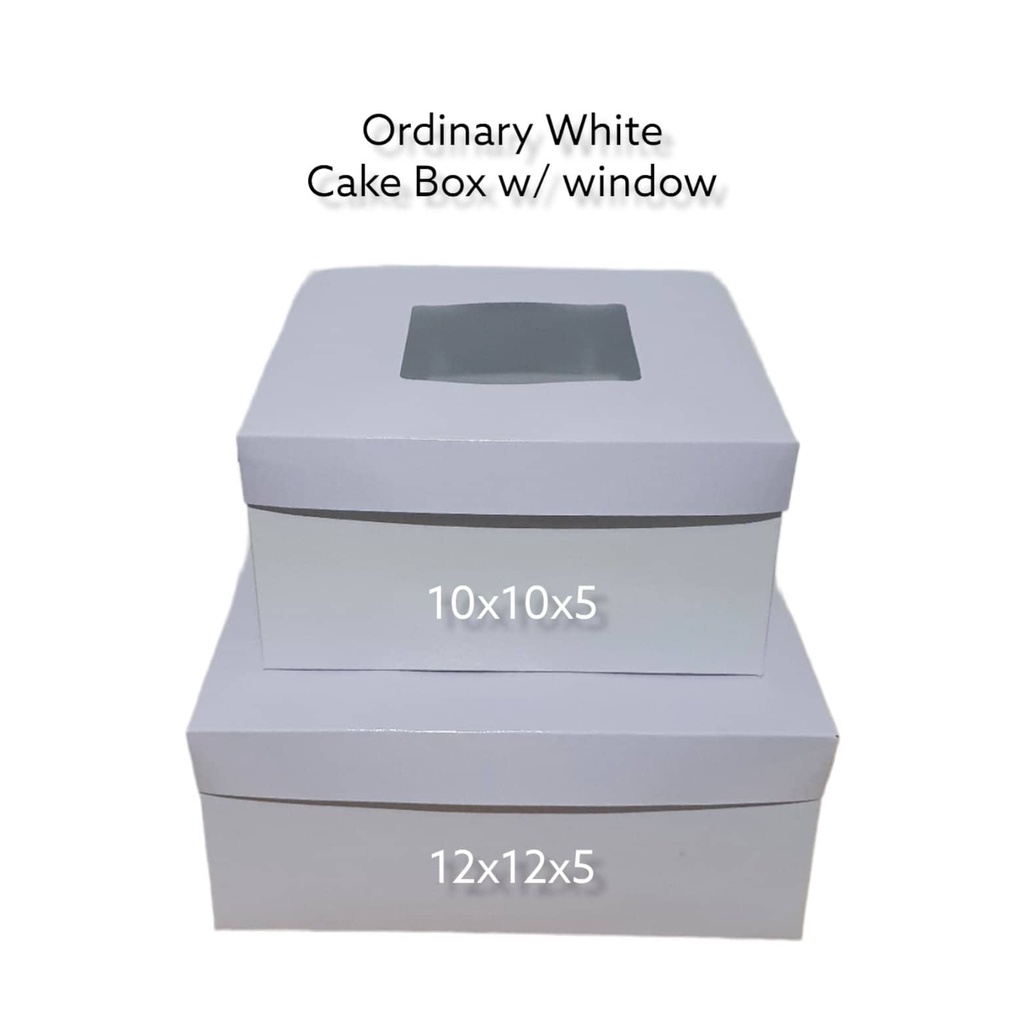 5 pcs Cake Box Ordinary All White with Window 6x6x3 7x7x4 8x8x5 9x9x5 ...