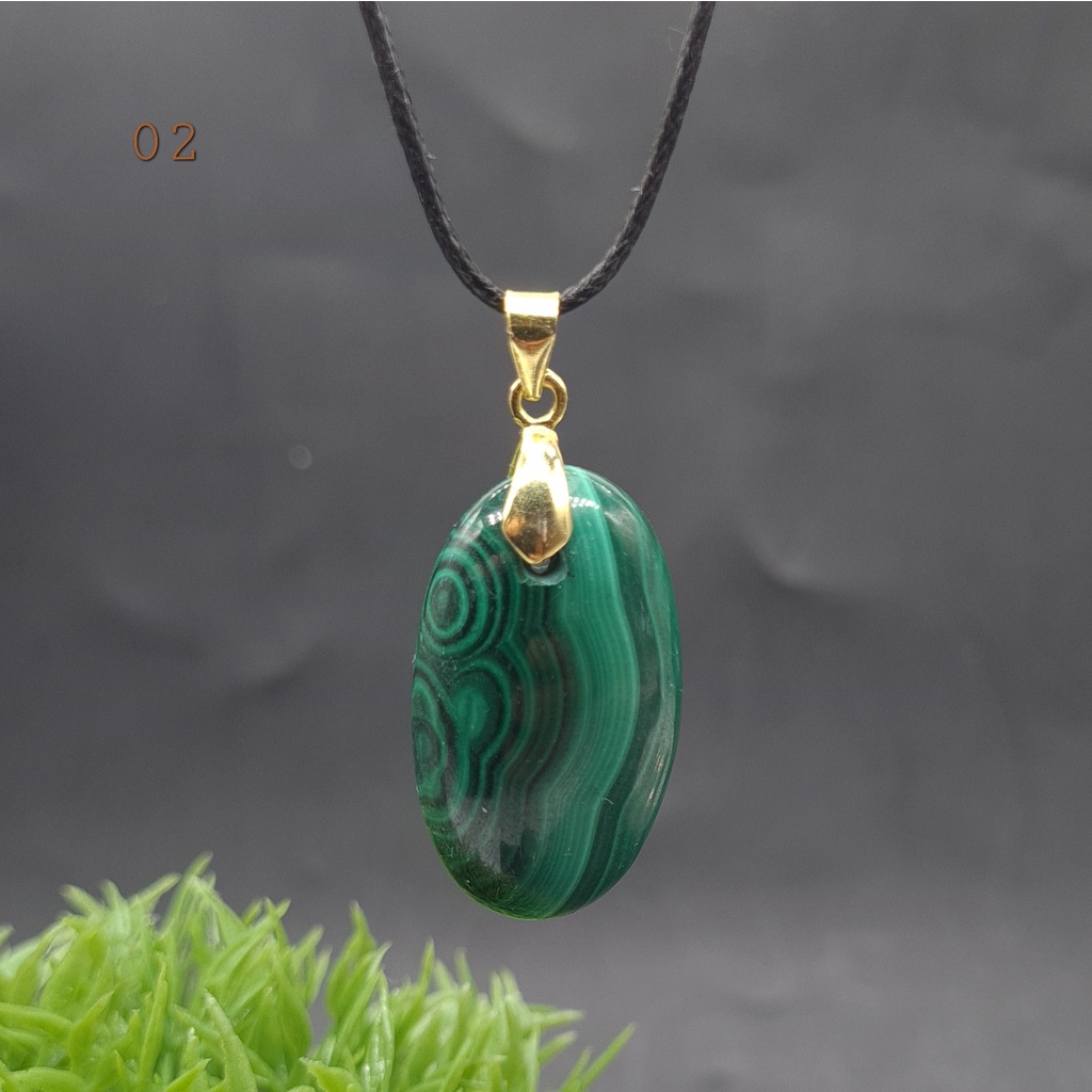 Authentic Malachite Oval Pendant - Malachite Necklace - Malachite ...
