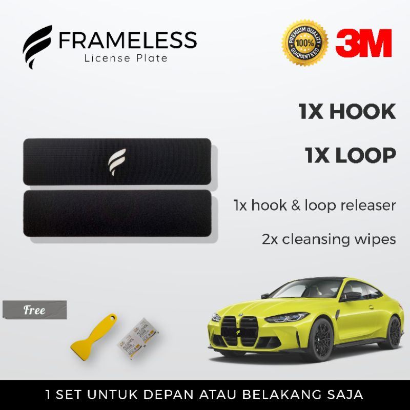 Frameless plate holder for clean look car number plates (1 hook & 1 ...