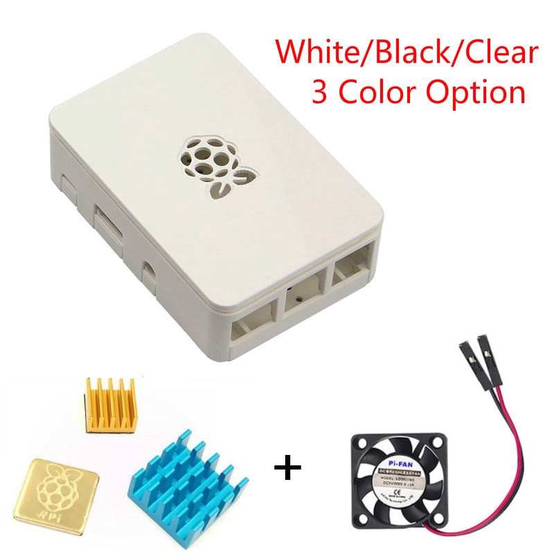 Raspberry Pi Enclosure Cover with Aluminum Heatsink Cooling Fan for ...