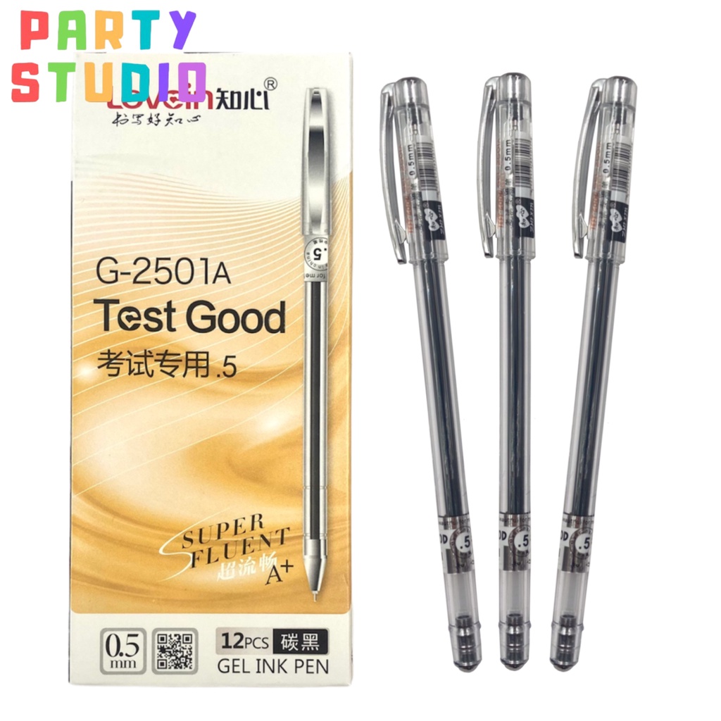 Test Good Gelpen Gel Pen Ballpen (12 pcs) Ball Pen 0.5 mm Black Ink Pen ...