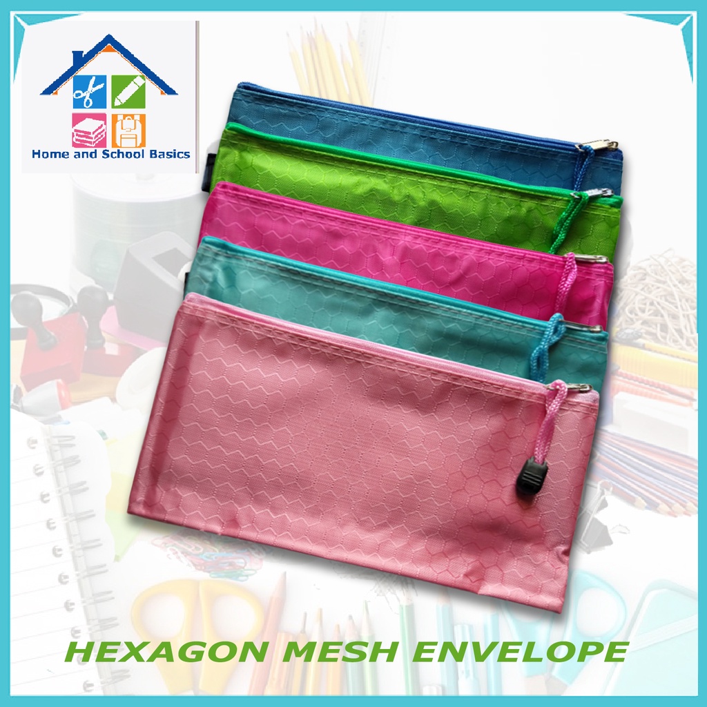 B6 Hexagon Mesh Envelope - Pencil Case Size - Small Pouch - 6.9x4.9 ...