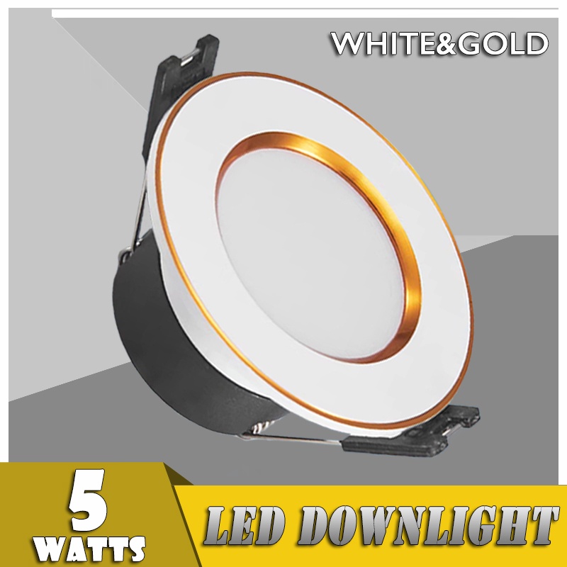 LED Downlight White Gold 5watts Super Bright Light Tri Color Ceiling ...