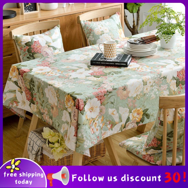 Se7ven+ Vintage tablecloth Cotton linen coffee table cloth Waterproof ...