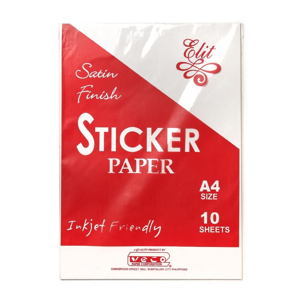 ELIT / VECO Sticker Paper matte, glossy, satin10sheets A4 size | Shopee ...
