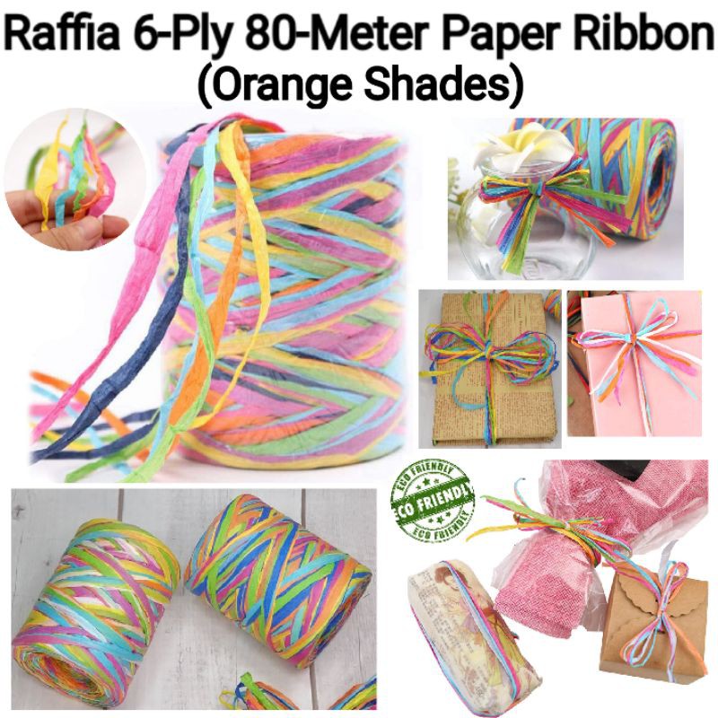 Raffia 6-Ply 80-Meter Paper Ribbon (Orange Shades) | Shopee Philippines