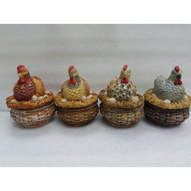 SET OF 4 POLY CHICKEN TRINKET BOX | Shopee Philippines