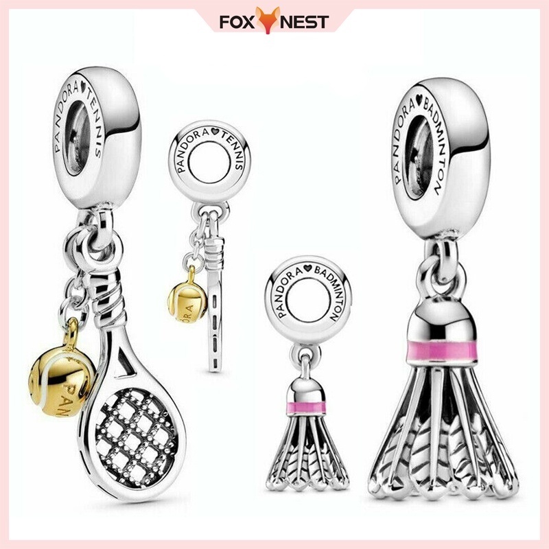 Tennis Racket & Badminton Charm Beads Pendant Dangle (Fit Charms ...