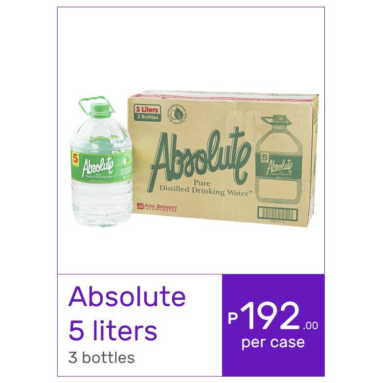 Absolute Distilled Water and Summit Natural Water by per case, Metro ...