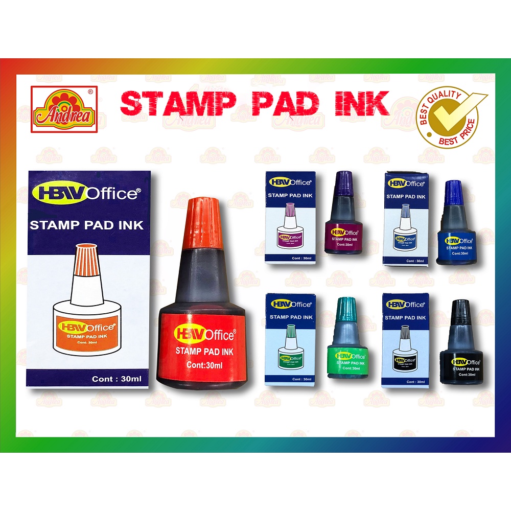 HBW Stamp Pad Ink (Black/Red/Blue/Violet/Green) | ANDREA | Shopee ...