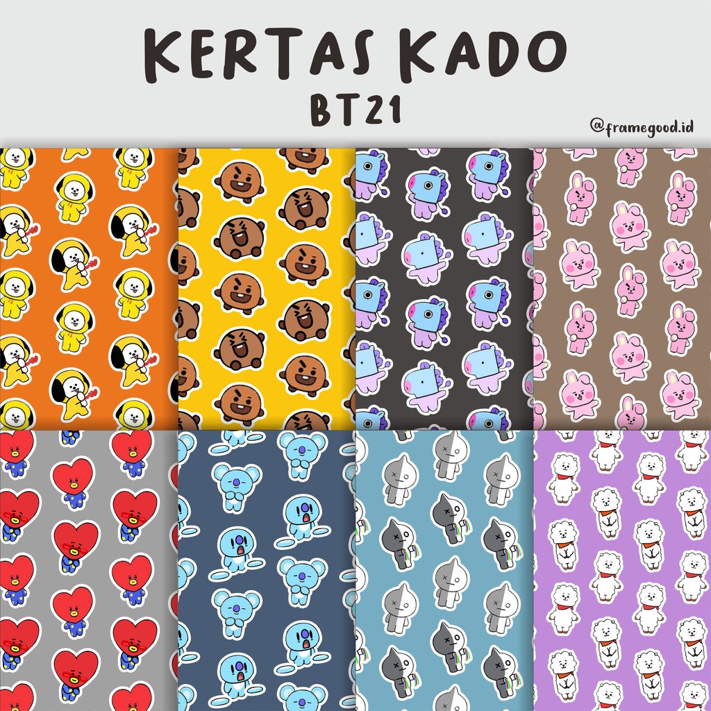 Bt21 wrapping paper (A3+ size) / chimmy tata rj koya cooky mang van ...